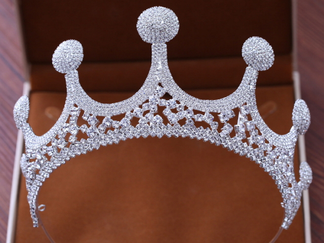 8cm High Lovely Full Crystal Large Tiara Crown Wedding Bridal Party ...